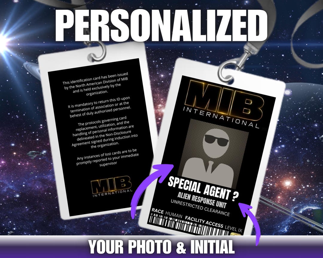 PRINTABLE Men in Black International ID Card | Badge | Special Agent ...