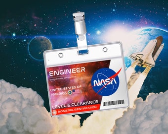 PRINTABLE Nasa Astronaut ID Card Badge Cosplay Costume - Etsy