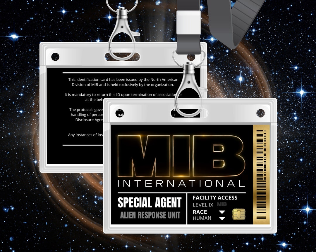 PRINTABLE Men in Black International ID Card Badge Special Agent ...