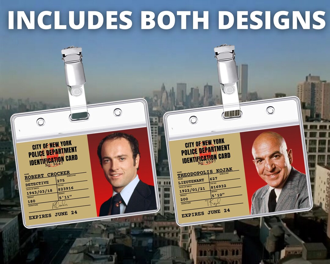 PRINTABLE Theodopolis Kojak and Robert Crocker, Id Cards X2, Cosplay ...