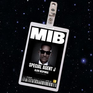 PRINTABLE Man in Black ID Card Badge Special Agent J - Etsy