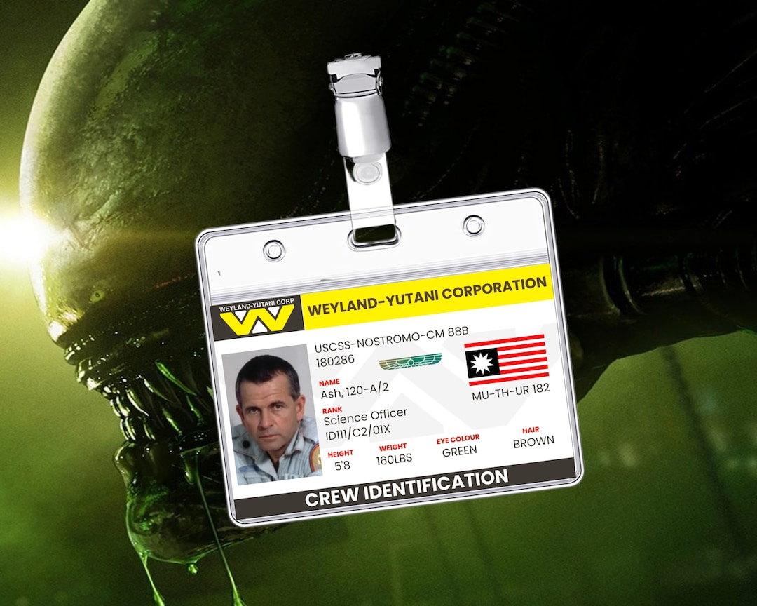 PRINTABLE Ash Cosplay Id Card, Alien Id Badge, Name Badge, Replica ...