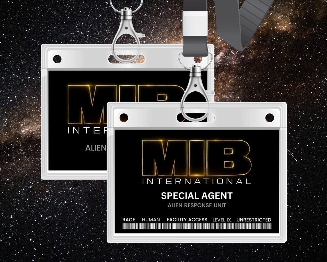 PRINTABLE Men in Black ID Card International Badge Special Agent ...