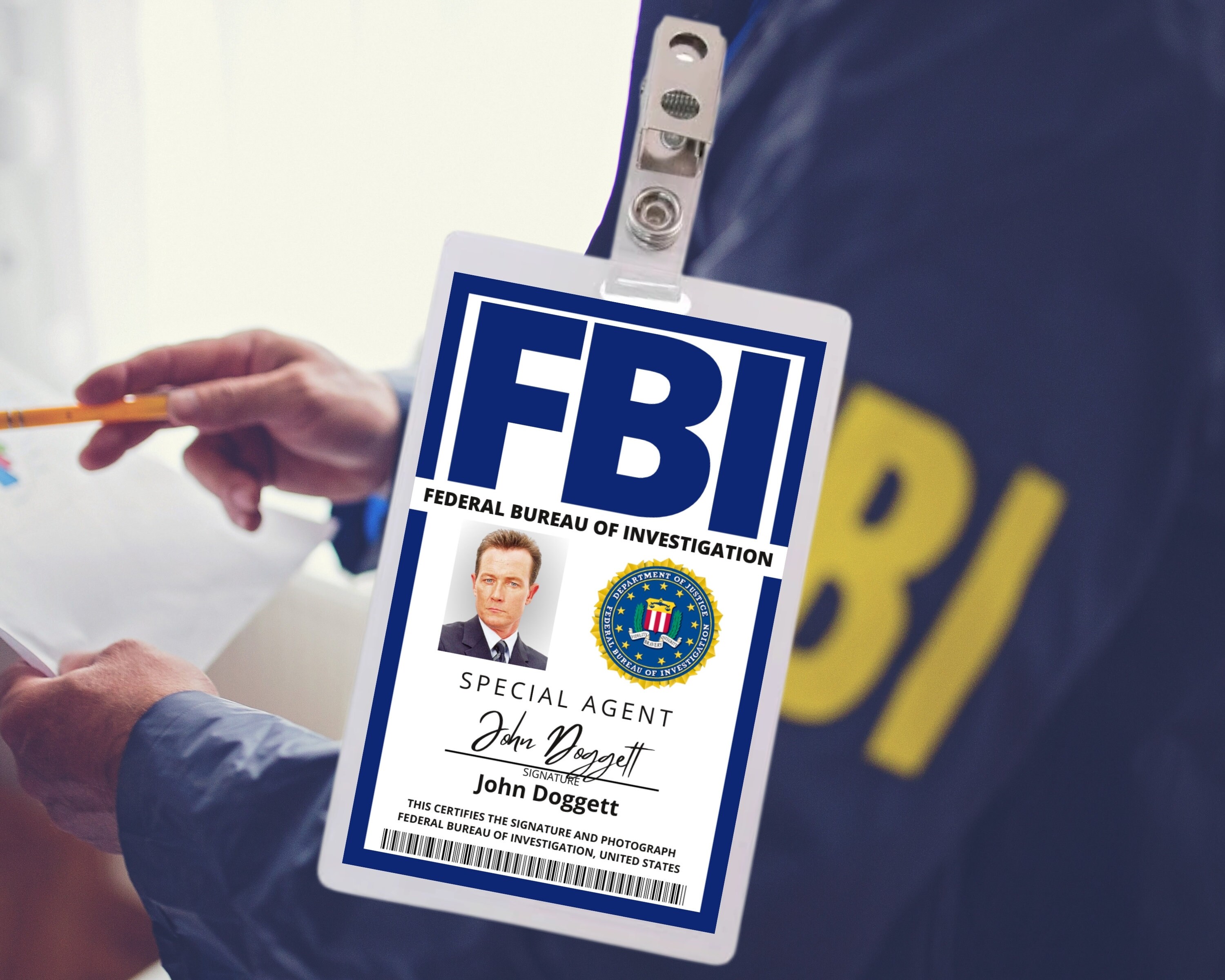 PRINTABLE X-FILES Id John Doggett Id Badge FBI Id Cosplay - Etsy