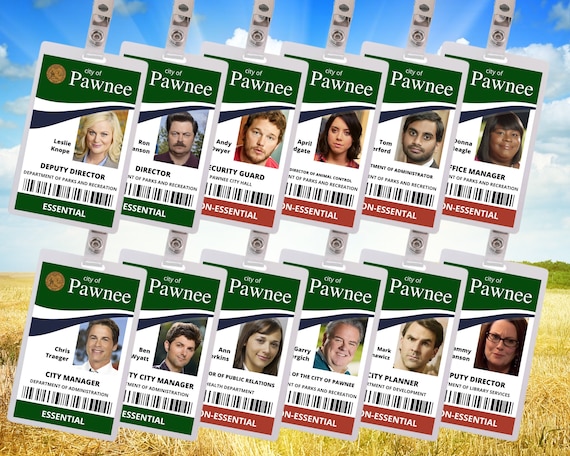 PRINTABLE Parks and Recreation ID Card Full Set X12 City of - Etsy ...