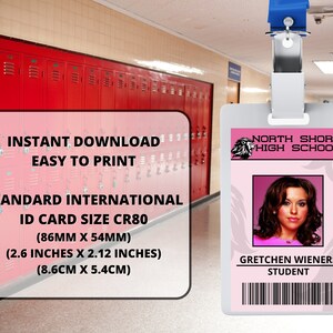 PRINTABLE GRETCHEN WIENERS Id Badge, Mean Girls, Cosplay Accessories ...