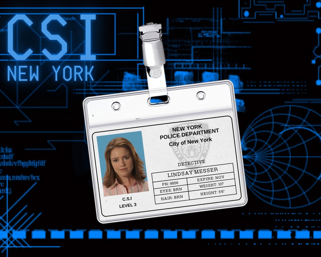 PRINTABLE Lindsay Messer, CSI New York, Id Badge, Cosplay, Accessories ...