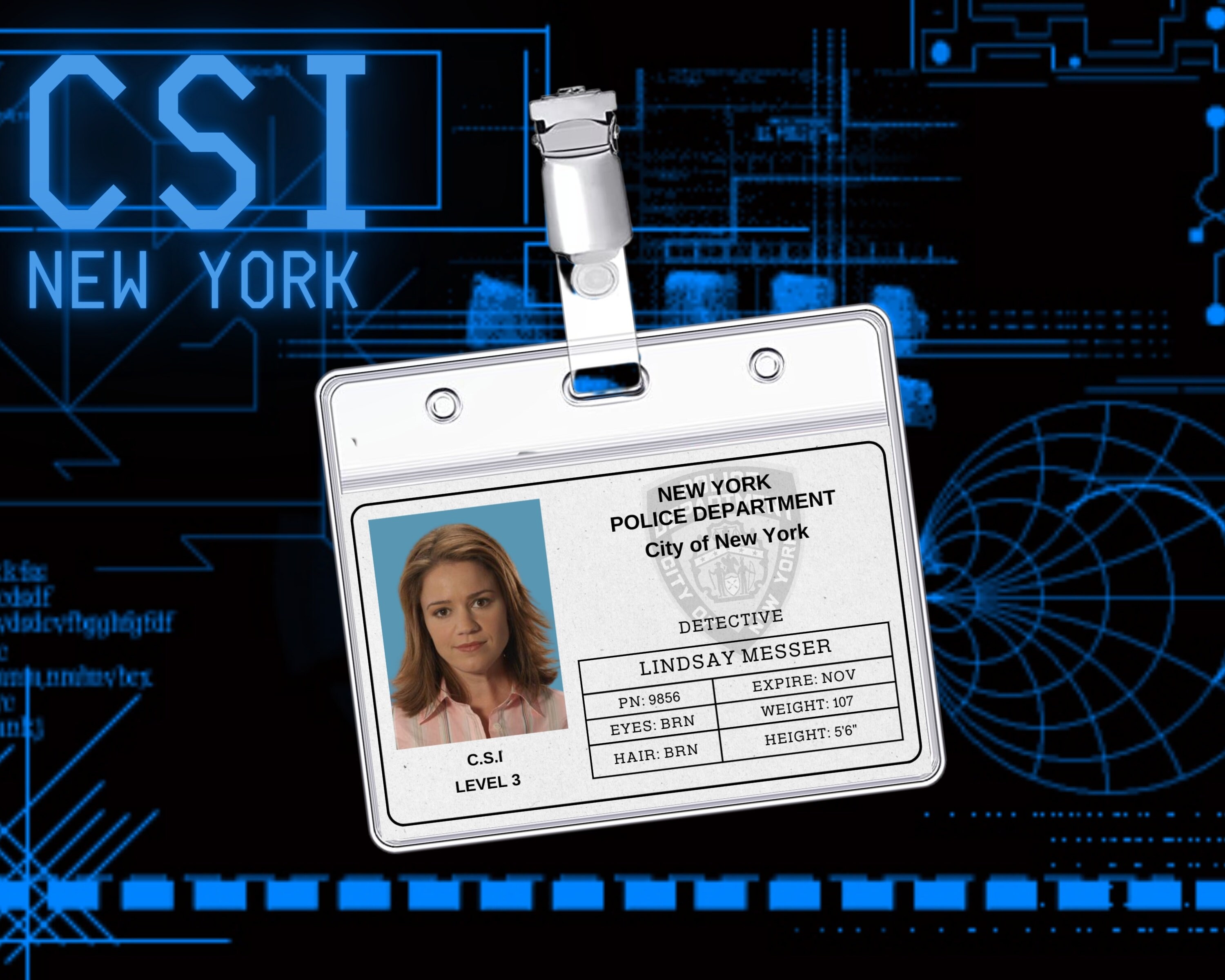 PRINTABLE Lindsay Messer CSI New York Id Badge Cosplay - Etsy