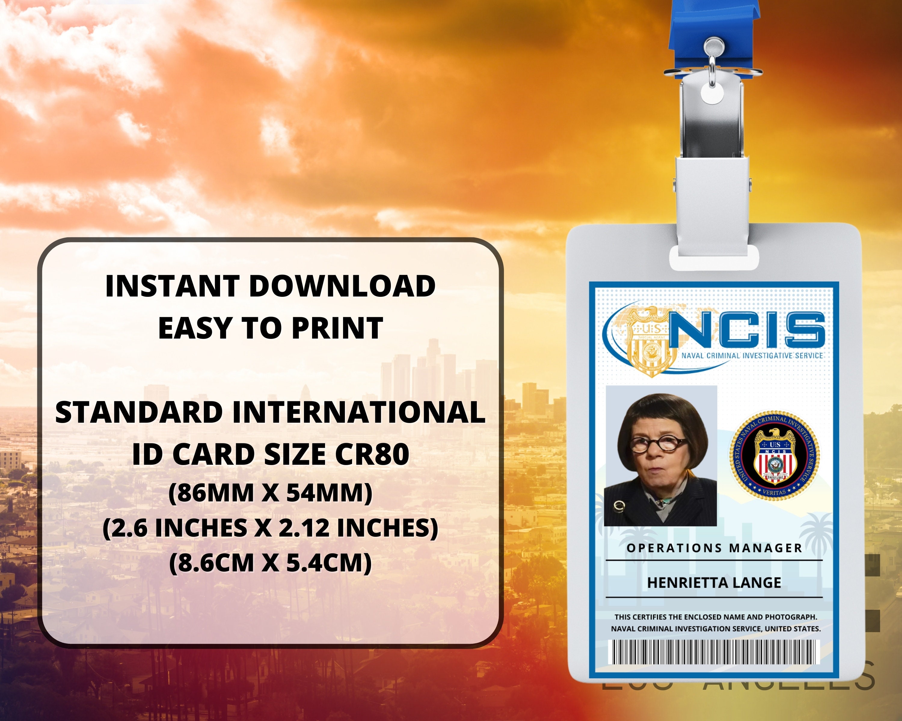 PRINTABLE Henrietta Lange Id Card NCIS Los Angeles Cosplay - Etsy