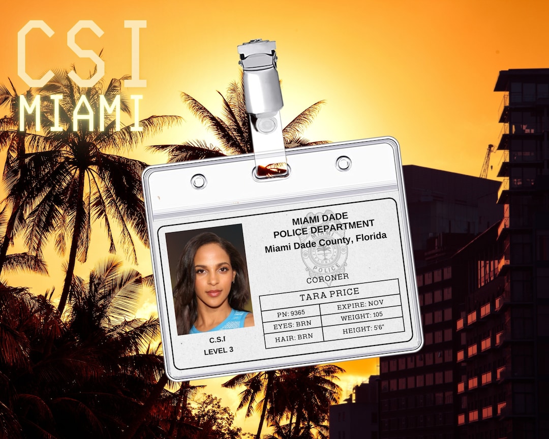 PRINTABLE Tara Price, CSI Miami, Id Badge, Cosplay, Accessories ...
