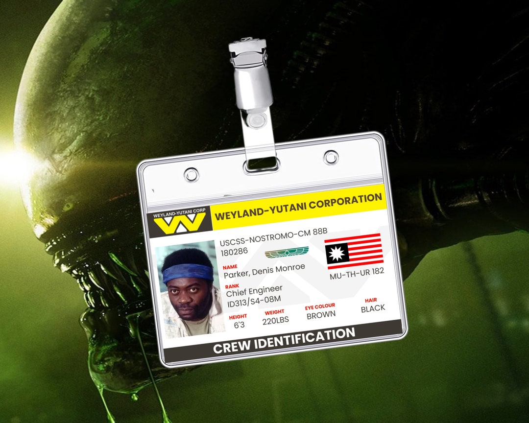 PRINTABLE Parker Denis Monroe Cosplay Id Card, Alien Id Badge, Name ...