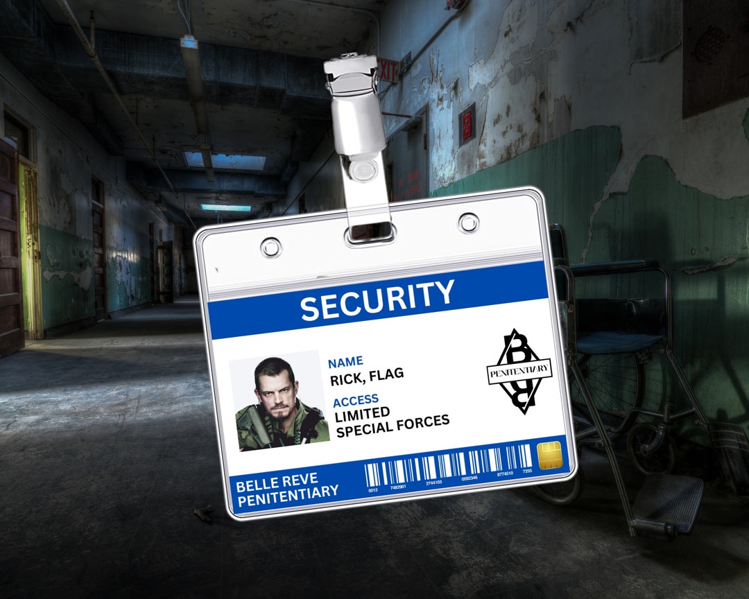 PRINTABLE Rick Flag ID Card, Belle Reve Penitentiary, Prop, Cosplay, Id ...