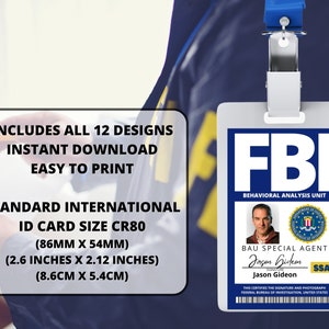 PRINTABLE Criminal Mind X12 Collection, Id Badge, Cosplay Accessories ...