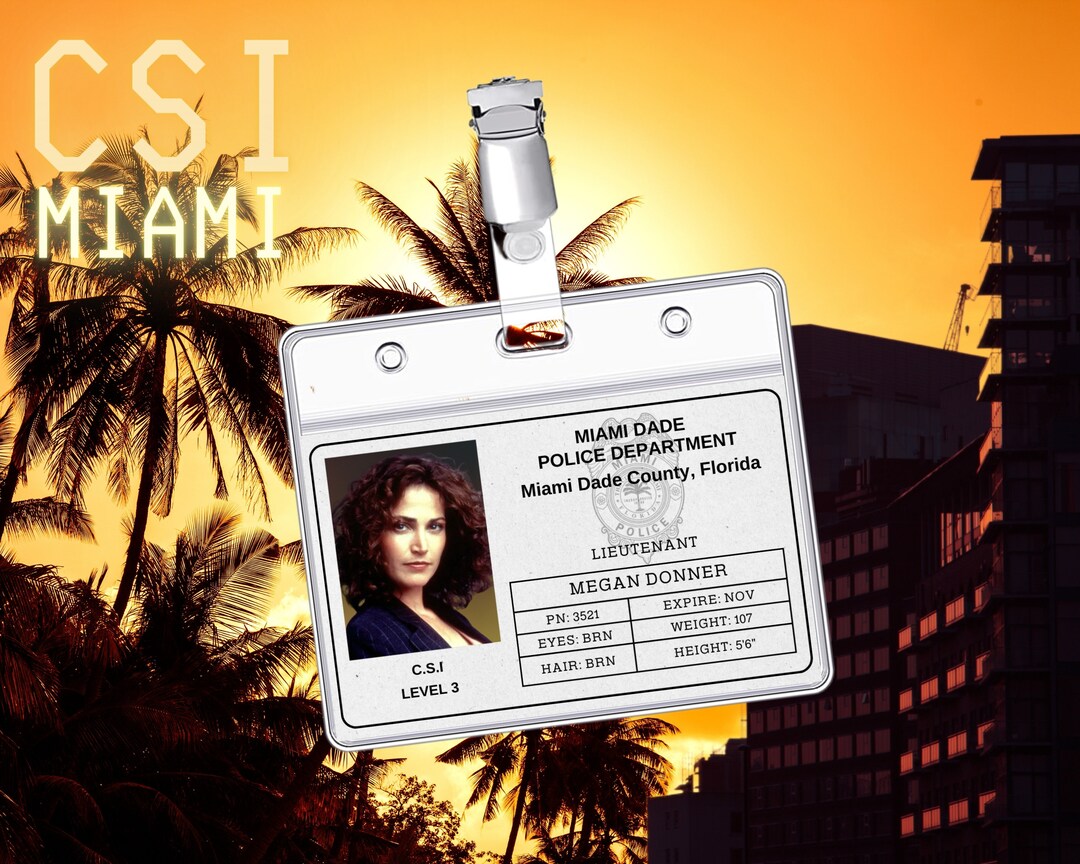 PRINTABLE Megan Donner, CSI Miami, Id Badge, Cosplay, Accessories ...