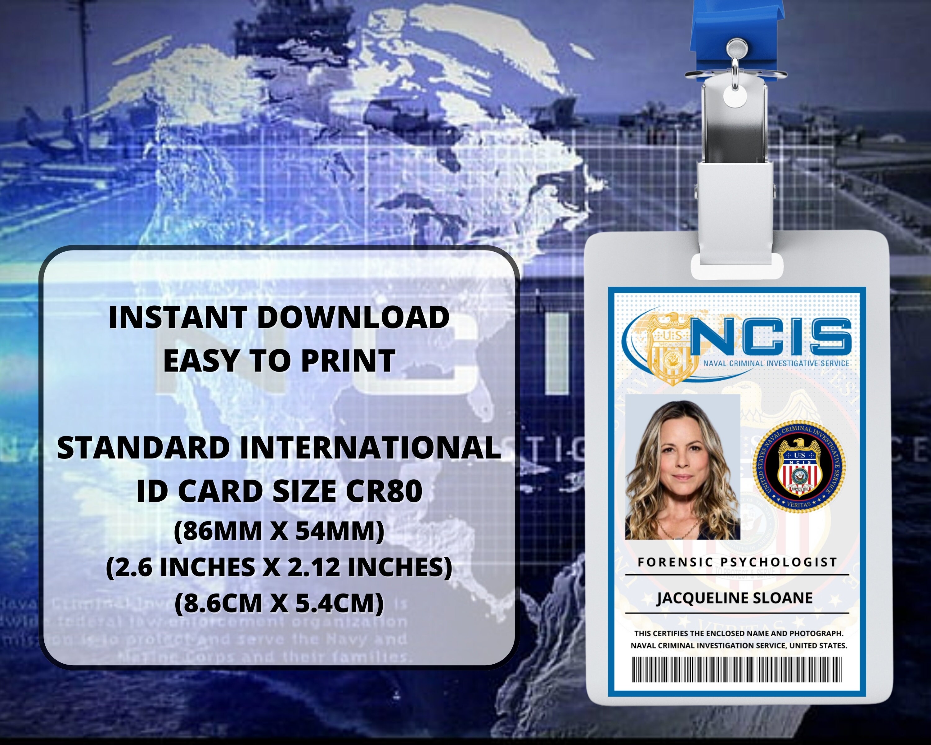 PRINTABLE Jaqoueline Sloane Id Card NCIS Cosplay Id Card Id - Etsy
