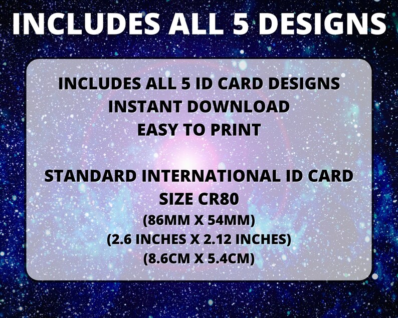 PRINTABLE NASA Id Cards X5 Cosplay Id Card Id Badge Name - Etsy