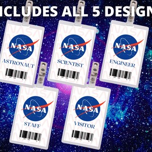 PRINTABLE NASA Id Cards X5, Cosplay, Id Card, Id Badge, Name Badge ...