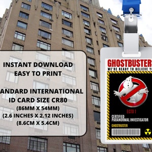 PRINTABLE Ghostbusters ID Card | Generic Replica | ID Card Badge ...