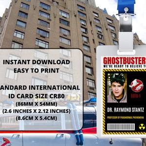 PRINTABLE Raymond Stantz | Ghostbusters ID Card | Replica | ID Card ...