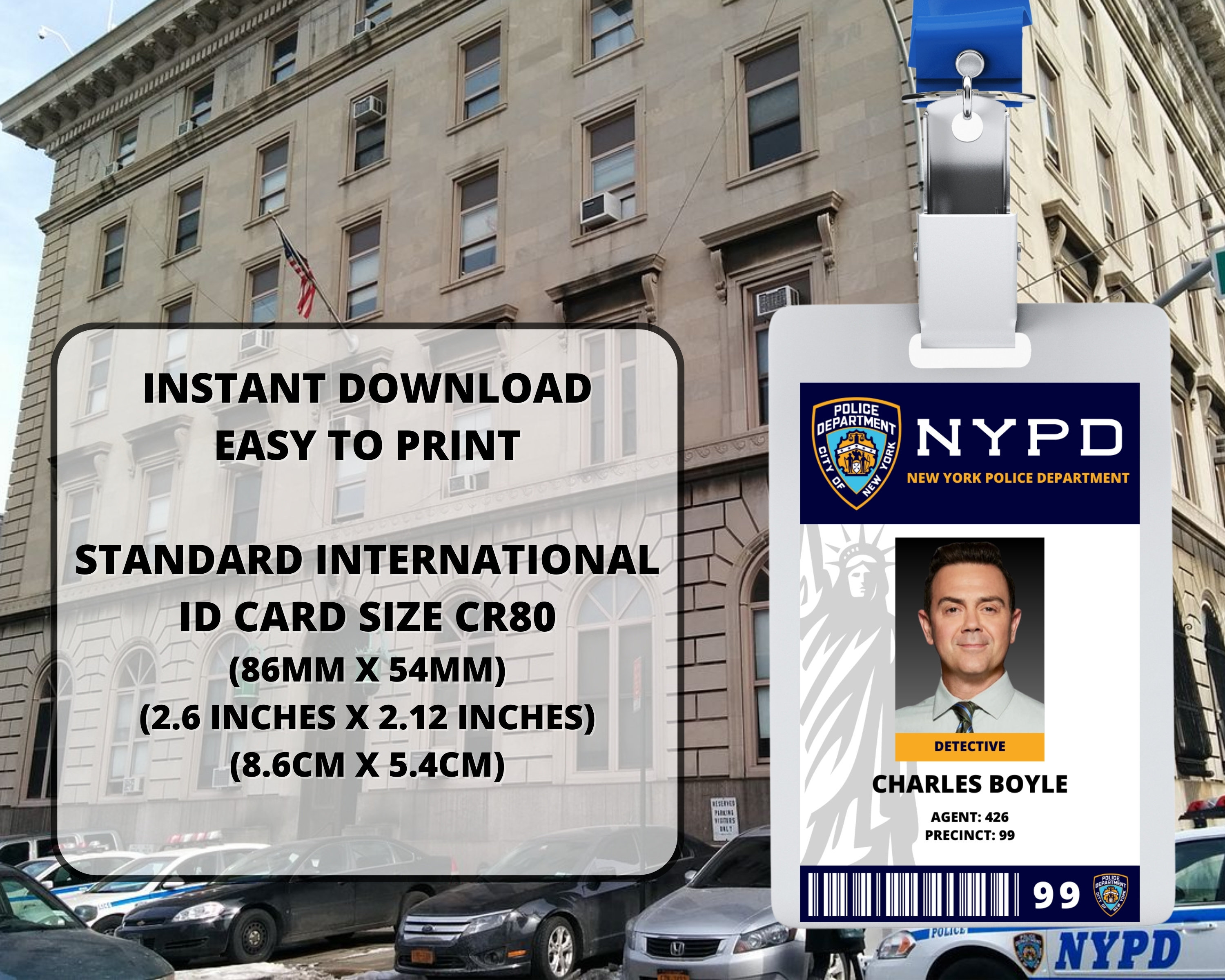 PRINTABLE CHARLES BOYLE Brooklyn 99 Cosplay Id Card Id - Etsy