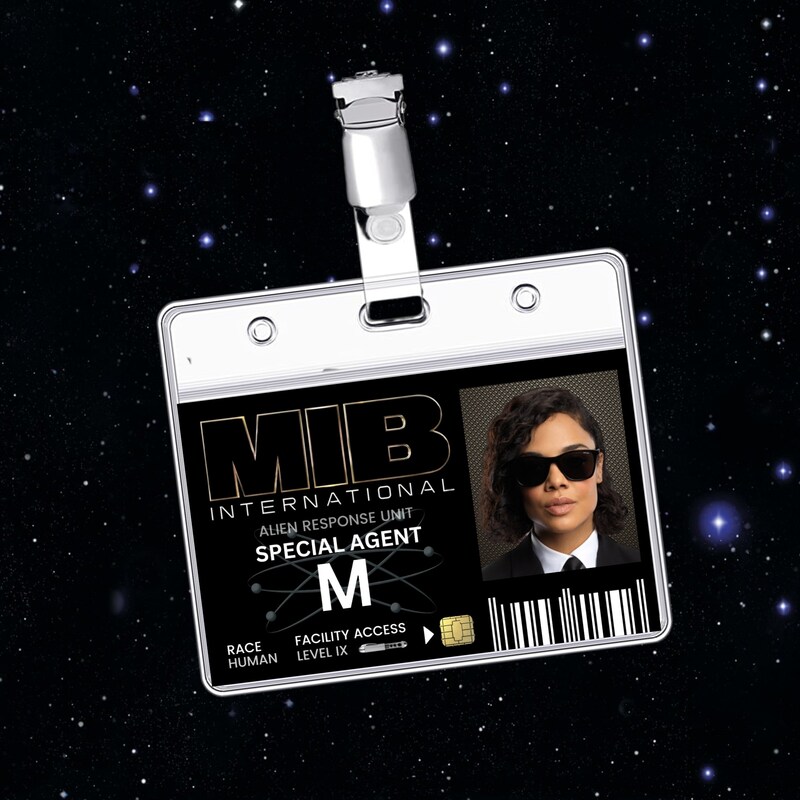 Men in black id badge template - Etsy France