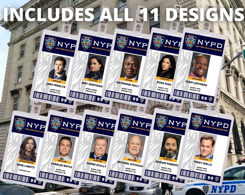 PRINTABLE Brooklyn 99 Full Set X11 Cosplay Id Card Id - Etsy