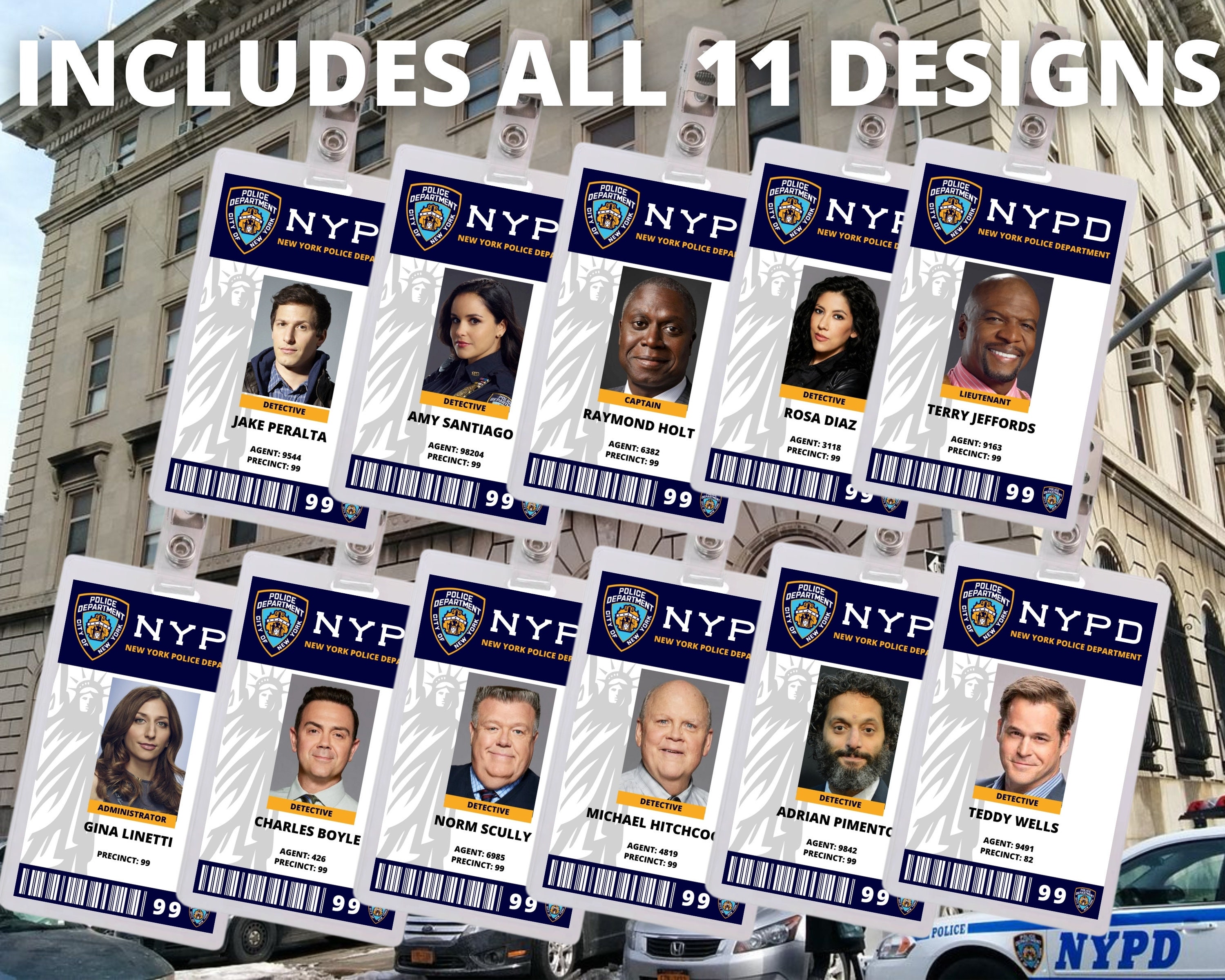 PRINTABLE Brooklyn 99 Full Set X11 Cosplay Id Card Id - Etsy