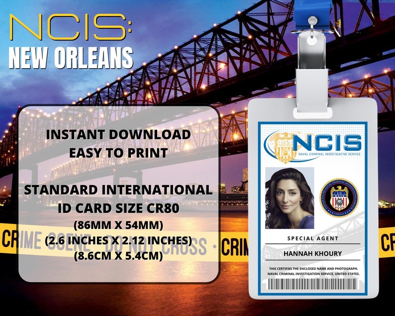 PRINTABLE Hannah Khoury Id Card NCIS New Orleans Cosplay Id - Etsy ...