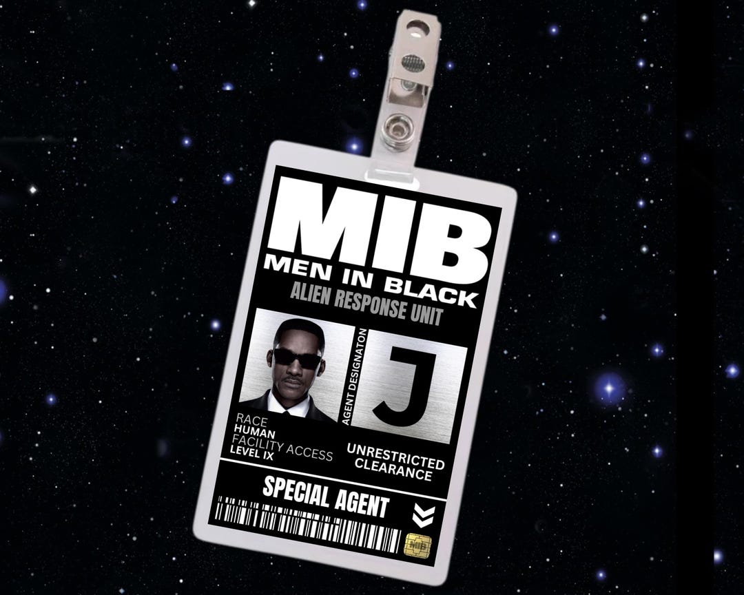 PRINTABLE Agent J | Men in Black ID Card | Badge | Special Agent J ...