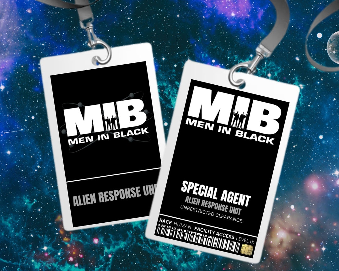 PRINTABLE Man in Black ID Card Badge Special Agent Cosplay Costume Name ...