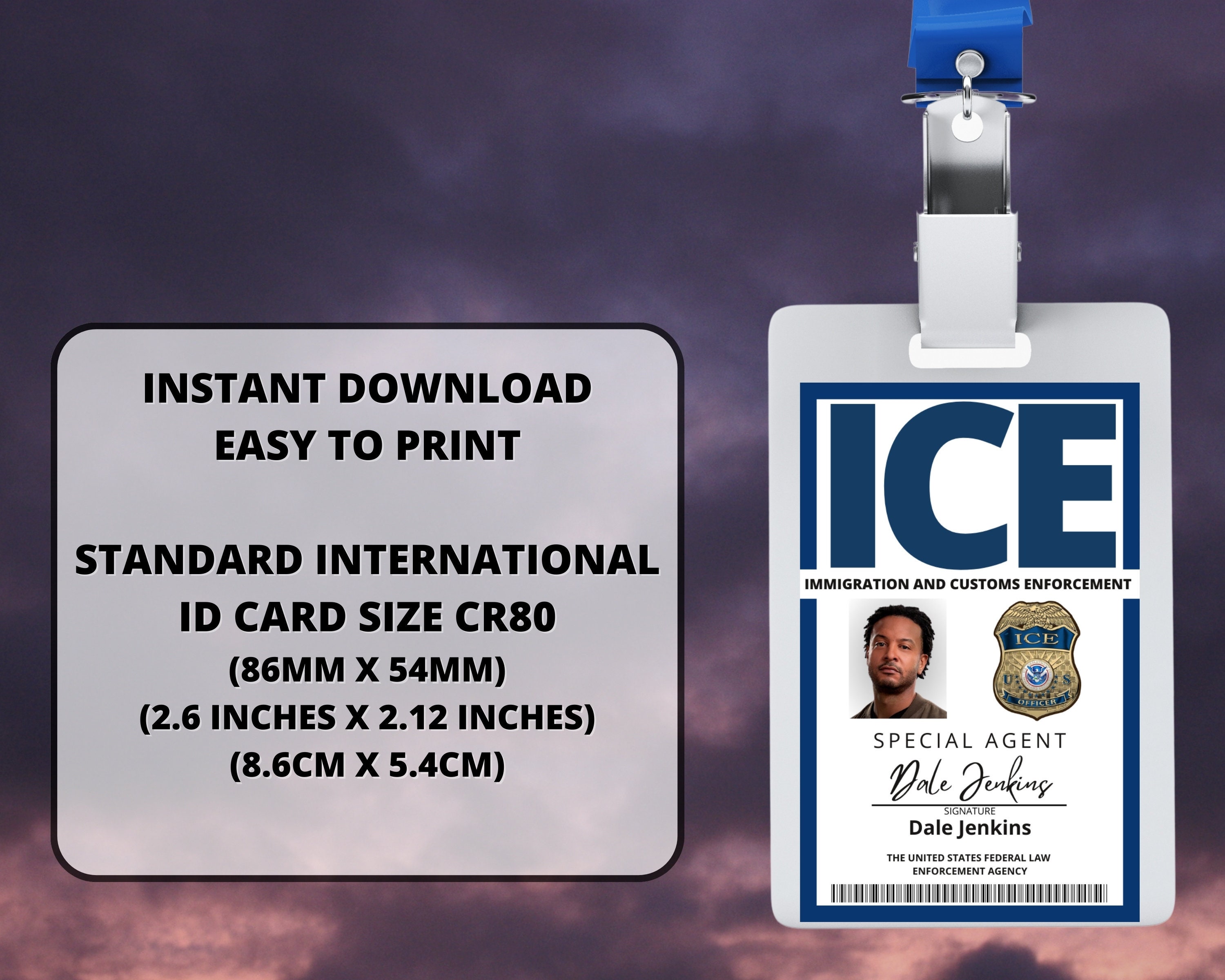 PRINTABLE Dale Jenkins Id Graceland Special Agent Id Badge - Etsy