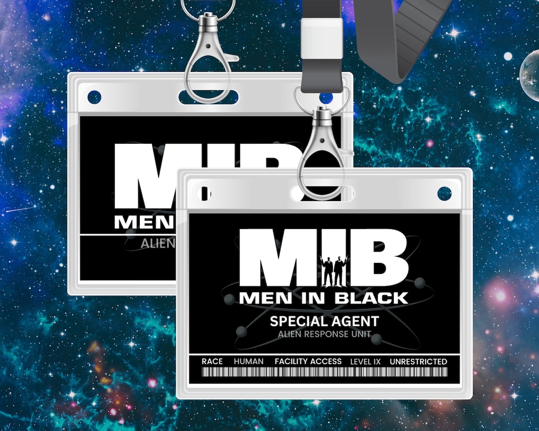 PRINTABLE Man in Black ID Card Badge Special Agent Cosplay Costume Name ...