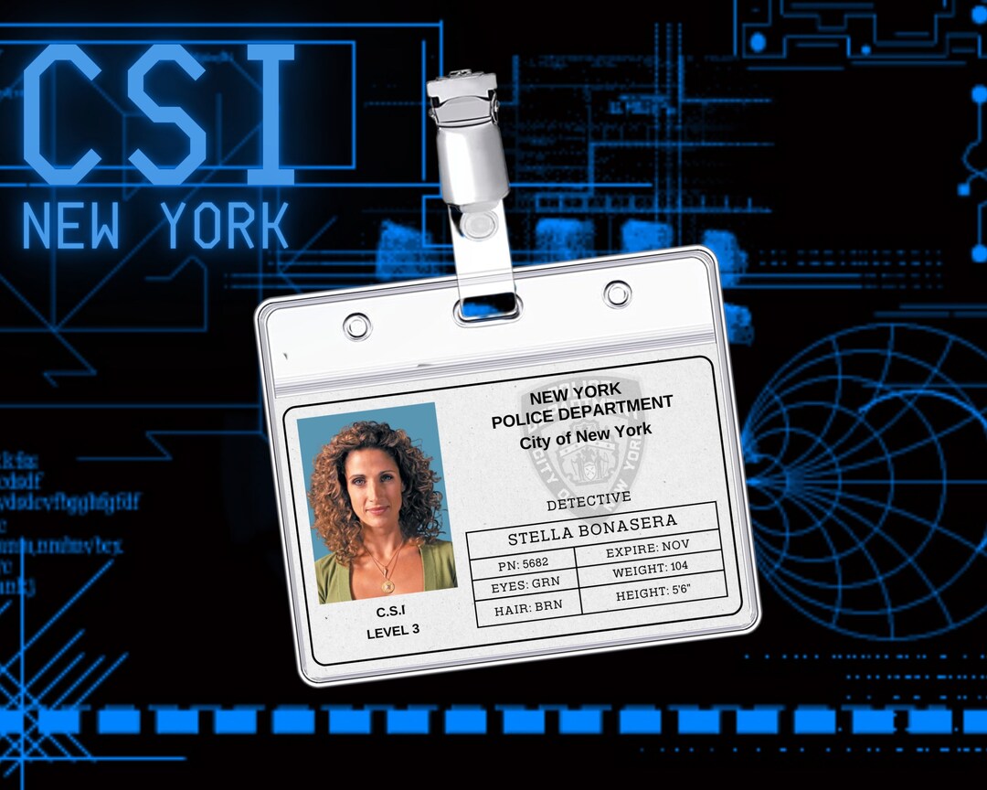 PRINTABLE Stella Bonasera, CSI New York, Id Badge, Cosplay, Accessories ...