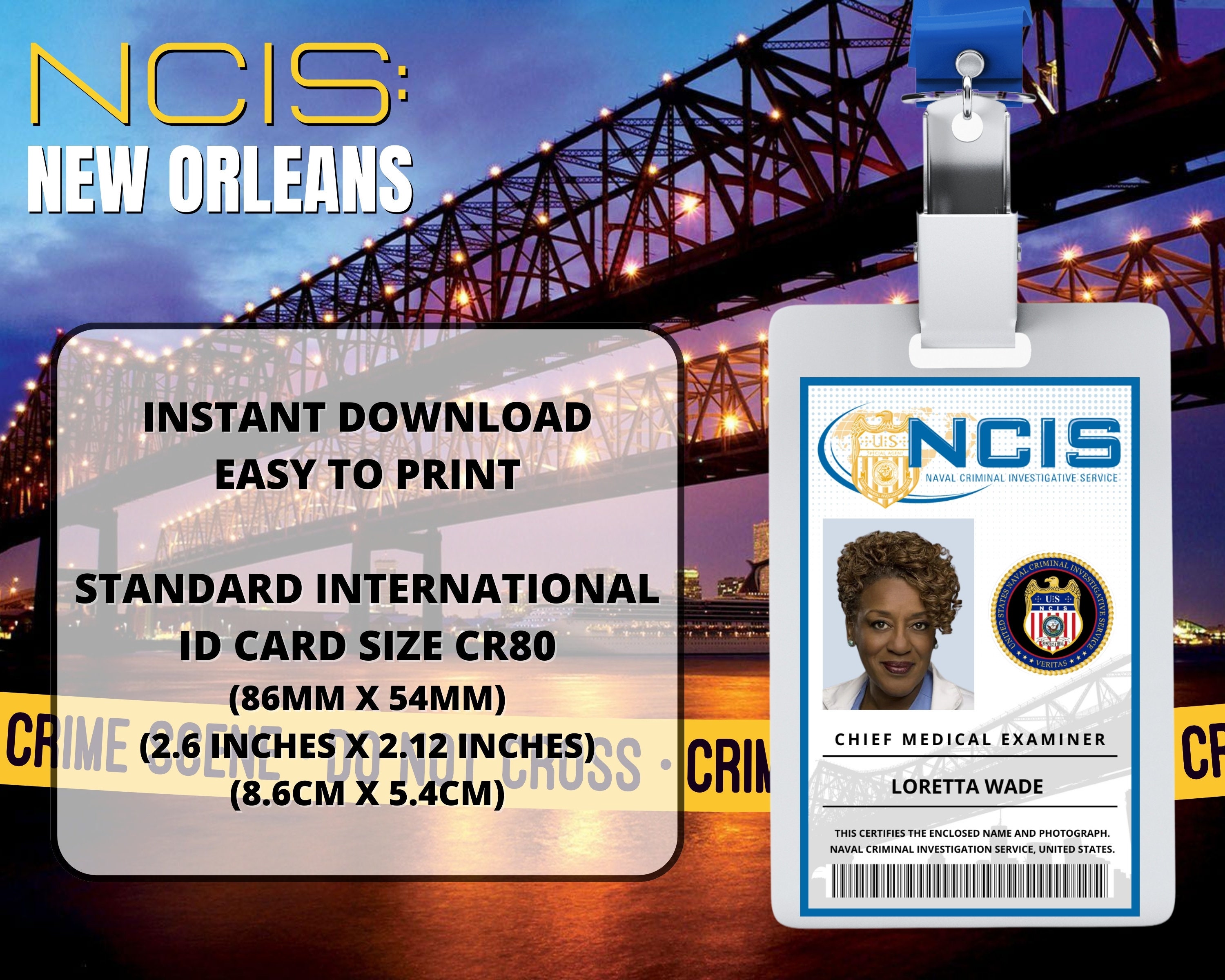 PRINTABLE Loretta Wade Id Card NCIS New Orleans Cosplay Id - Etsy