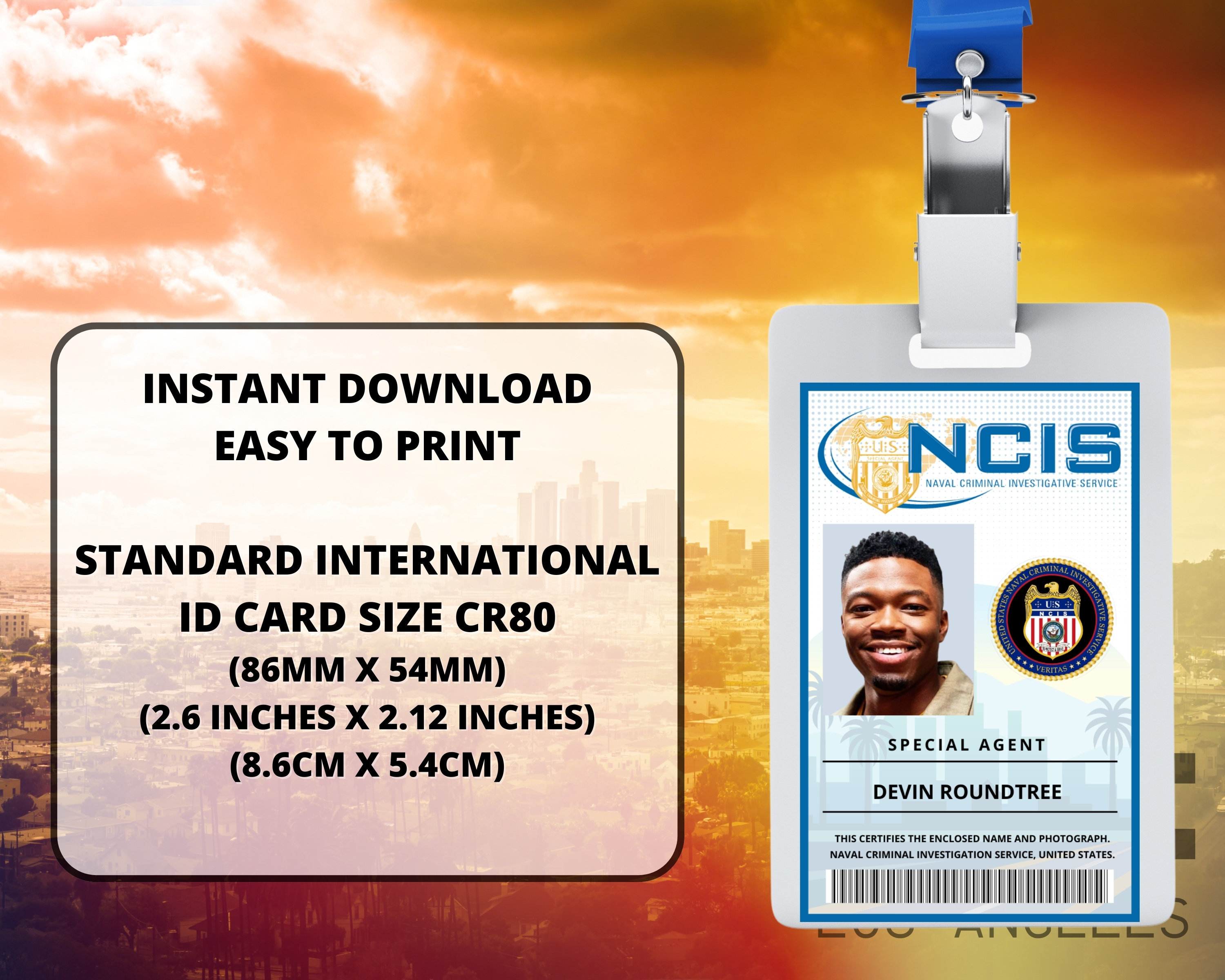PRINTABLE Devin Roundtree Id Card NCIS Los Angeles Cosplay - Etsy