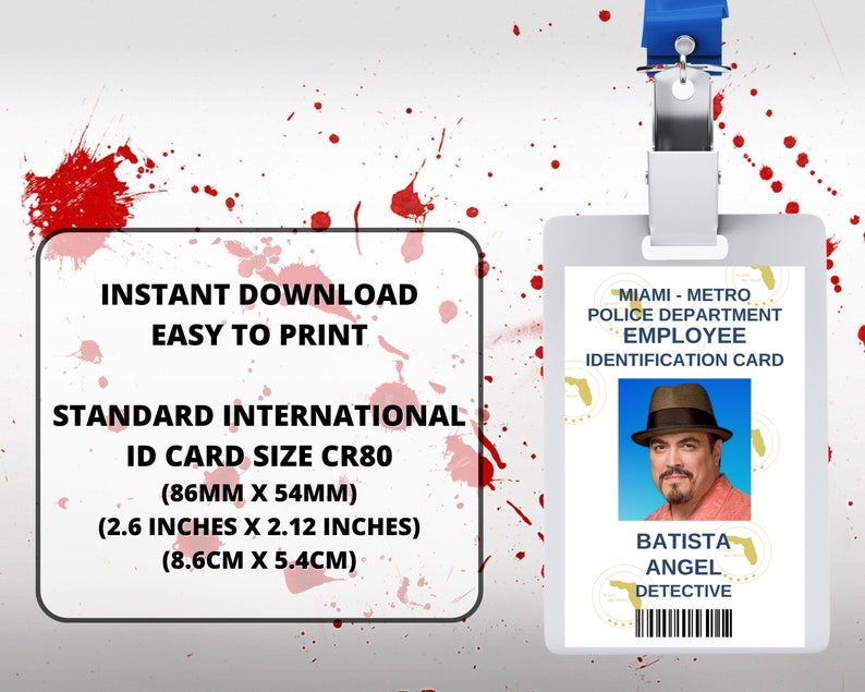 PRINTABLE Angel Batista Dexter Cosplay Id Card Id Badge - Etsy