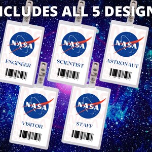 PRINTABLE NASA Id Cards X5 Cosplay Id Card Id Badge Name - Etsy