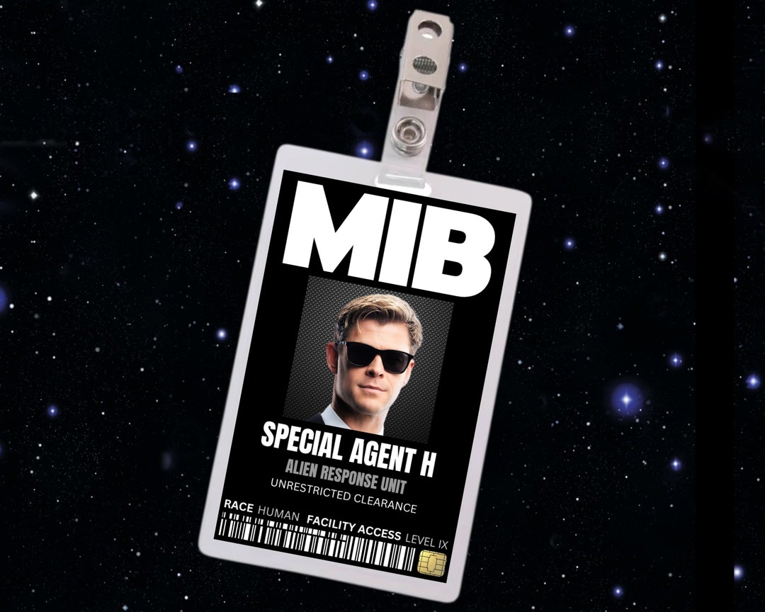 PRINTABLE Men in Black ID Card Badge | Special Agent H | Cosplay | Costume Name Mib | Prop ...