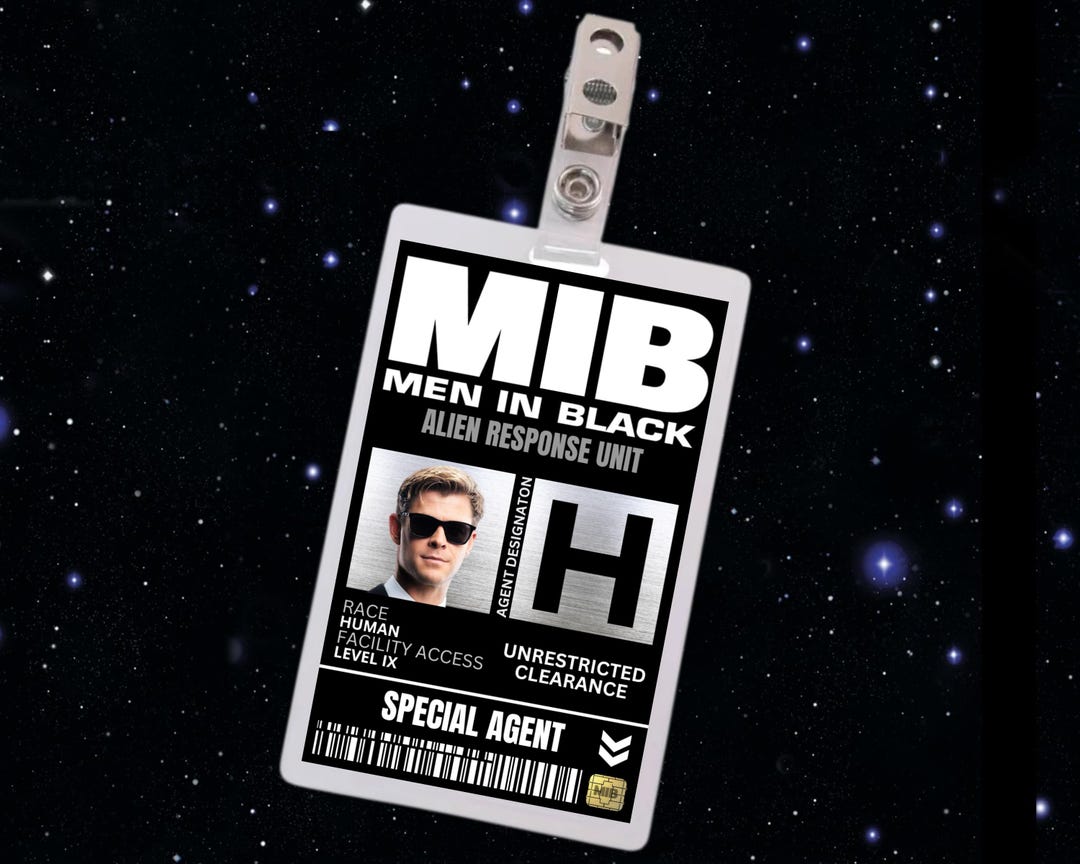 PRINTABLE Agent H | Men in Black ID Card | Badge | Special Agent H ...
