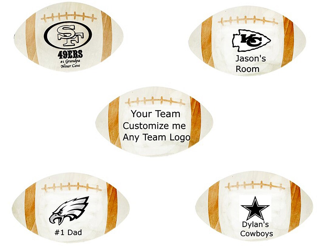 Football Shape Wood Sign Custom NFL Wood Sign Custom Sports - Etsy