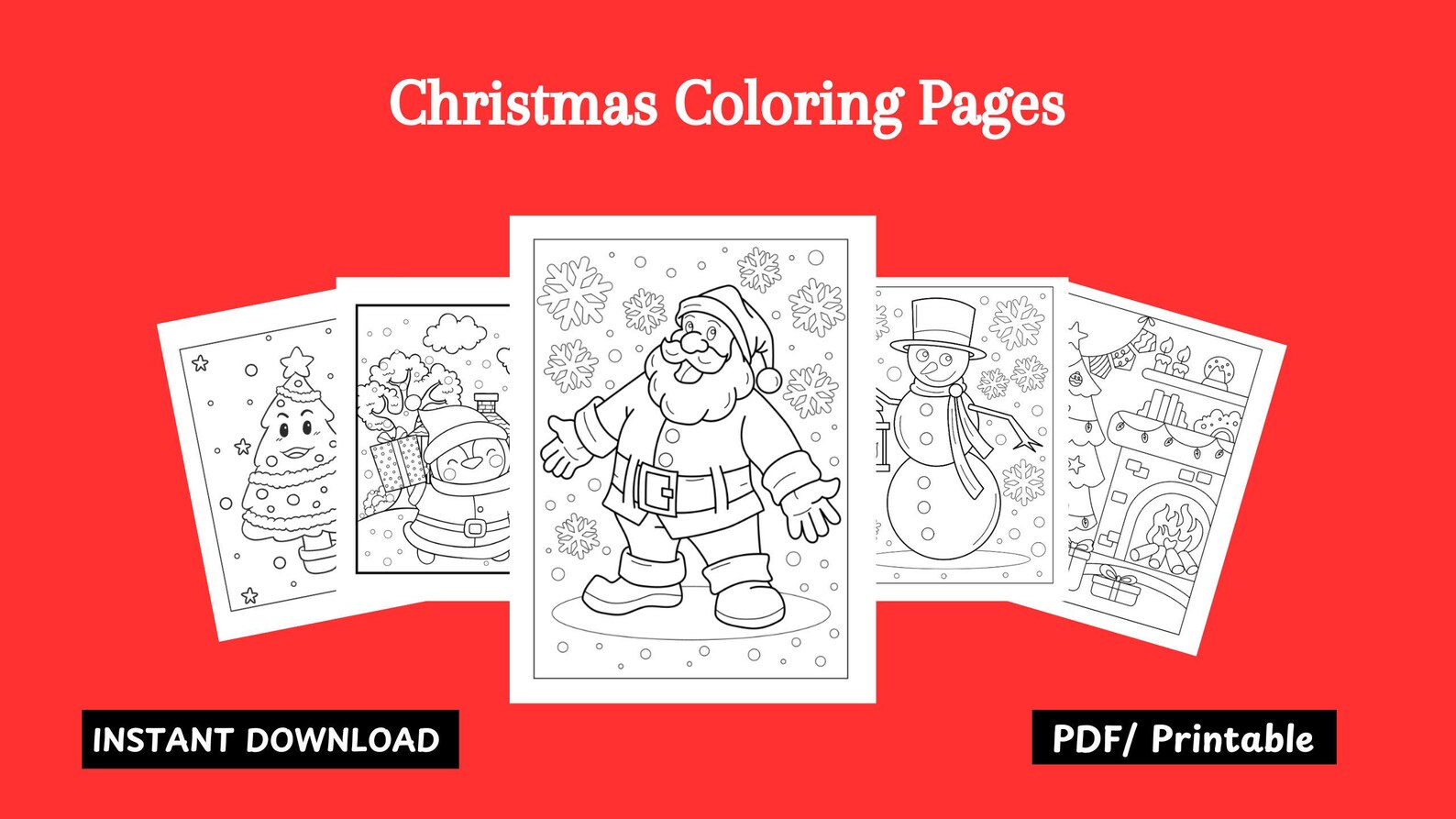 Christmas Coloring Pages for Kids Printable PDF, Activity Sheets - Etsy