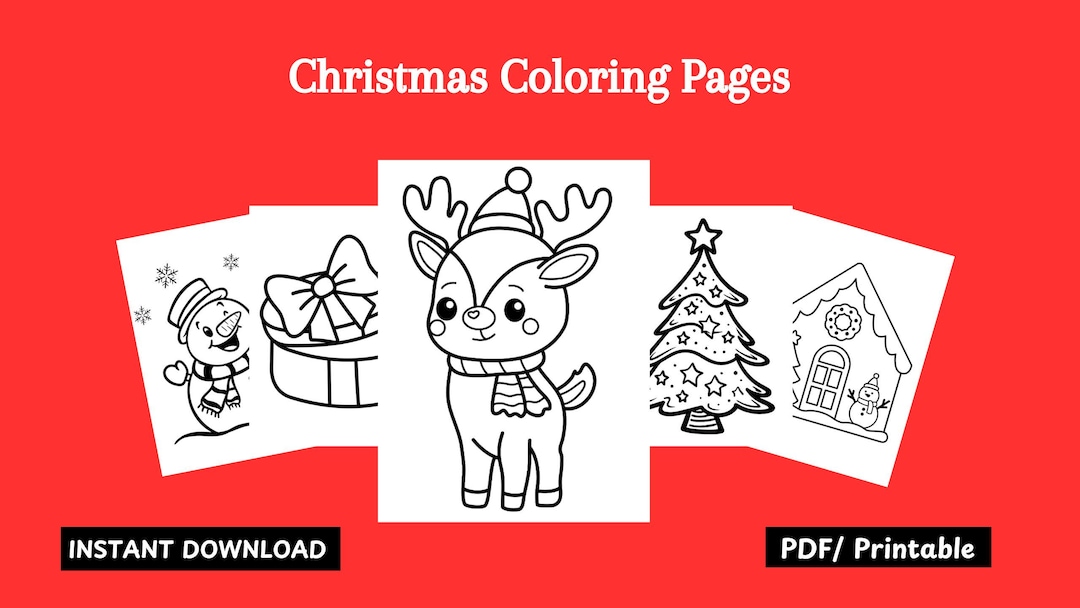 100 Christmas Coloring Pages – Printable Holiday Fun Clear Format - Etsy