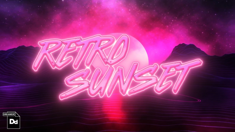 RETRO SUNSET Fully Animated Live Stream Package - Etsy