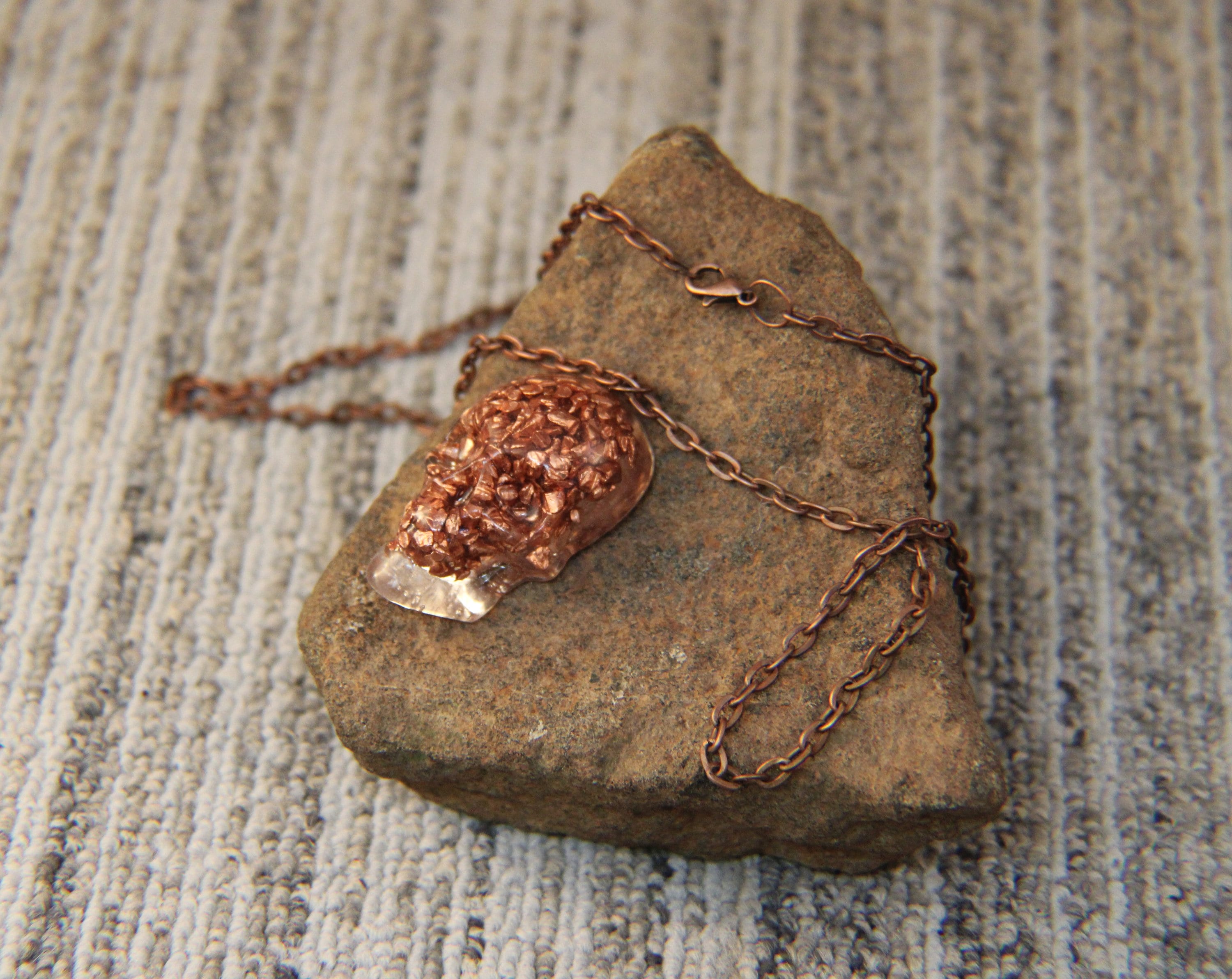 Crystal Copper Cast Skull, Necklace, Heavy Duty Copper Chain - Etsy