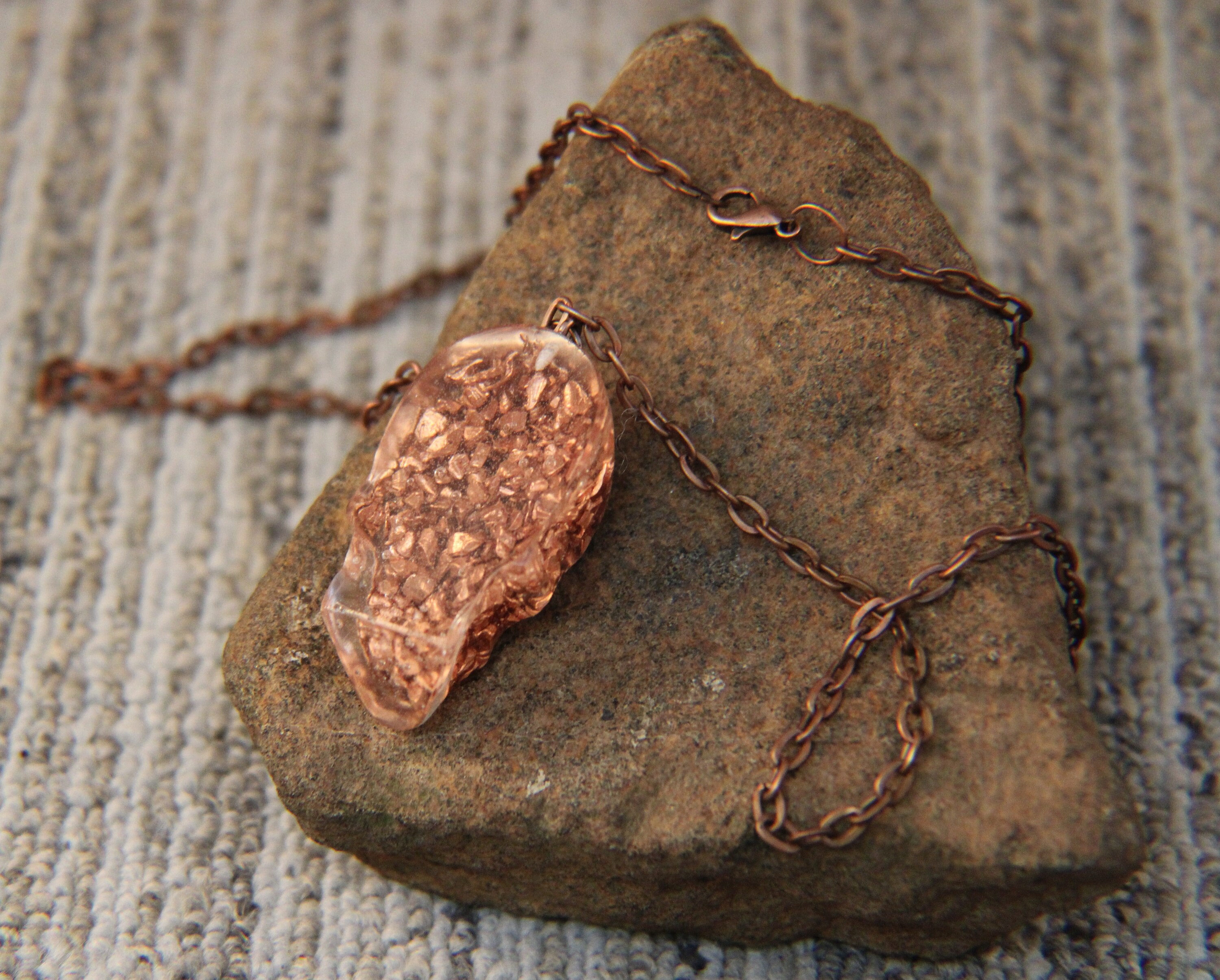 Crystal Copper Cast Skull, Necklace, Heavy Duty Copper Chain - Etsy