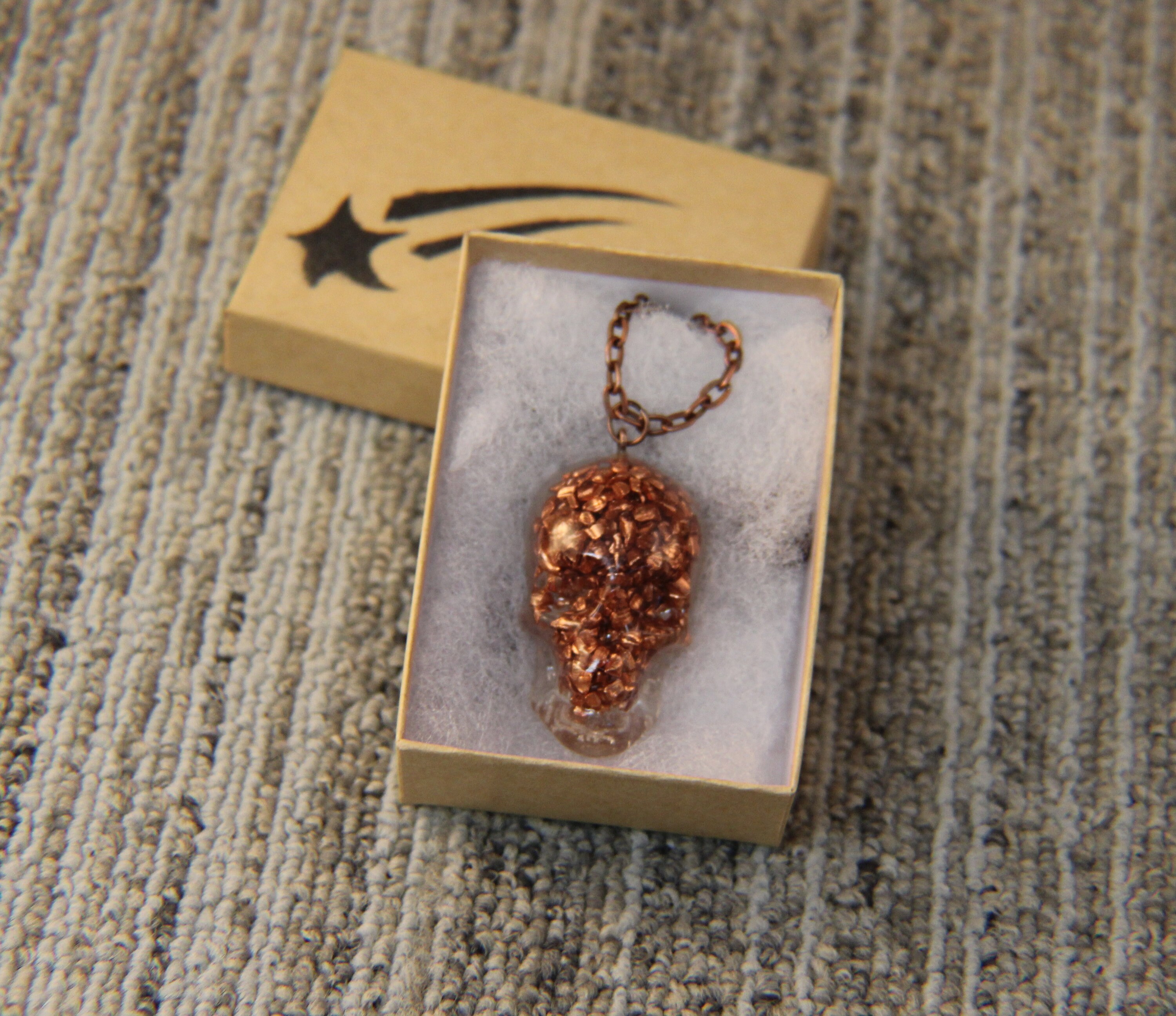 Crystal Copper Cast Skull, Necklace, Heavy Duty Copper Chain - Etsy