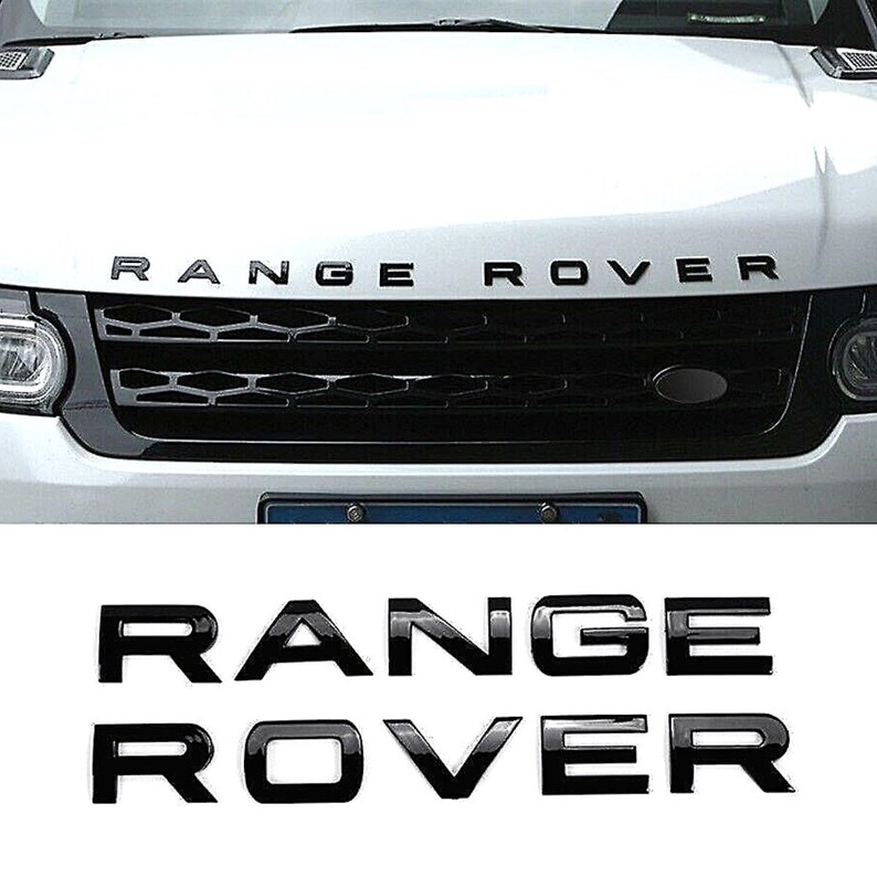 Range Rover Emblem Hood & Badge Sticker Chrome / Black Logo Self ...