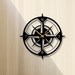 Compass Large Wall Clock, Metal Wall Clock, Unique Circle Wall Clock ...