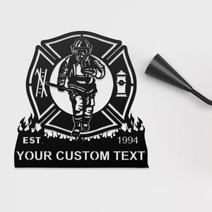 Personalized Firefighter Monogram Metal Sign, Fireman and Firewoman ...