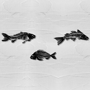 Fish Bones Metal Wall Decor, Animal Skull Metal Wall Art, Decorative ...